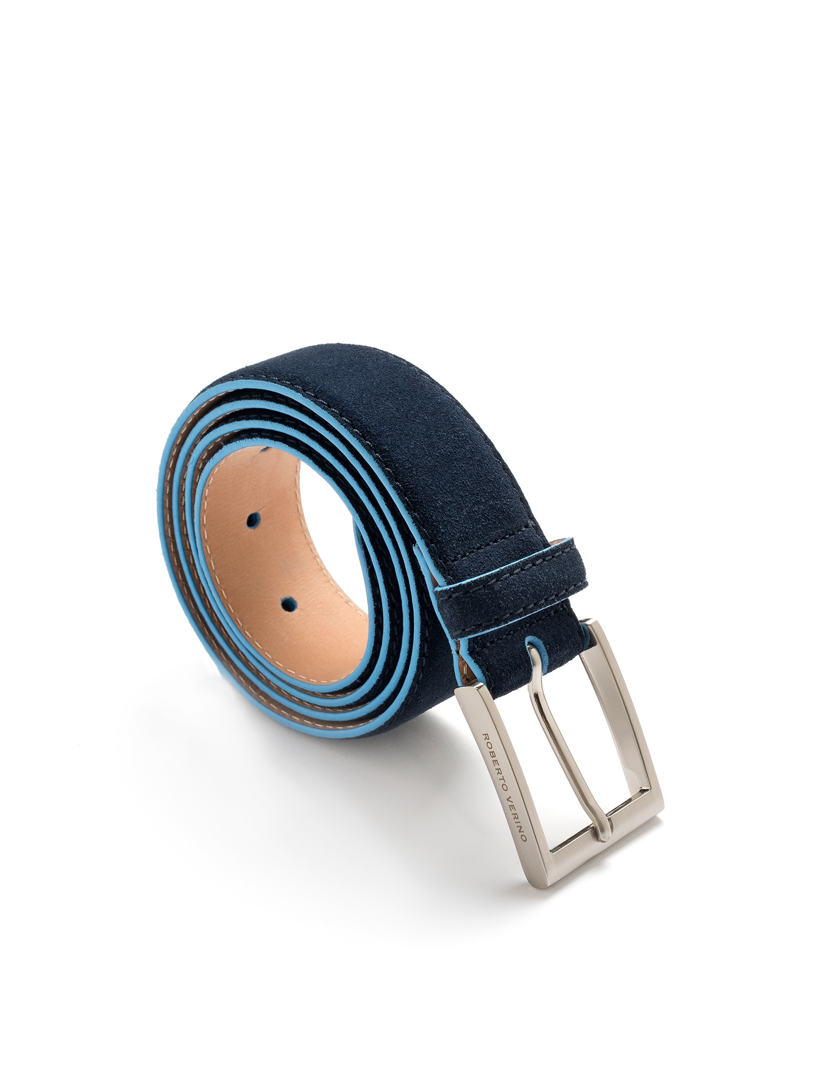 Cinturón azul marino lujado en celeste | Roberto Verino