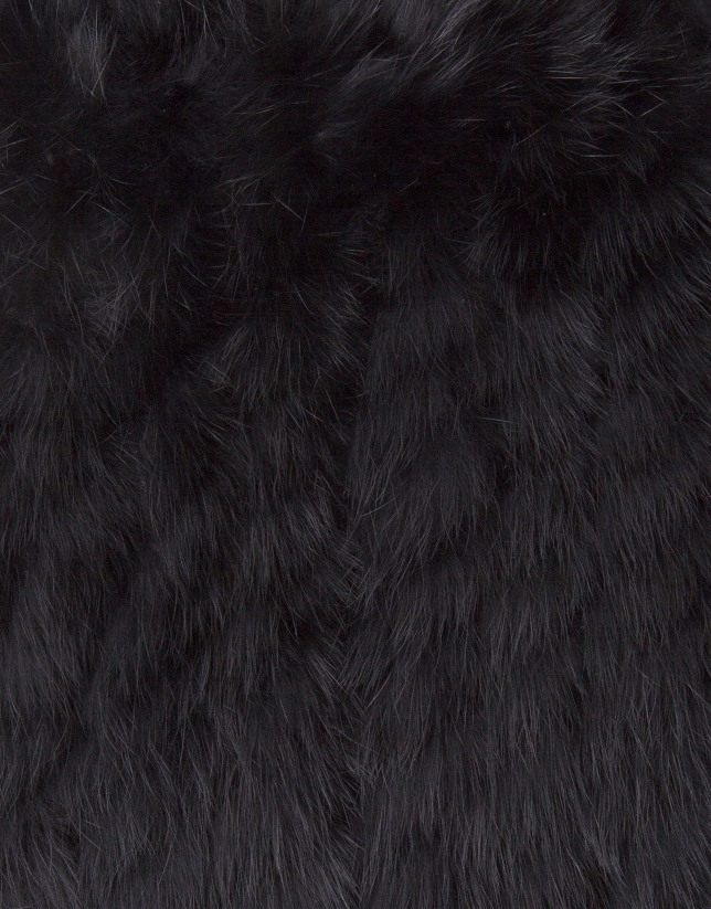 Black rabbit fur shrug