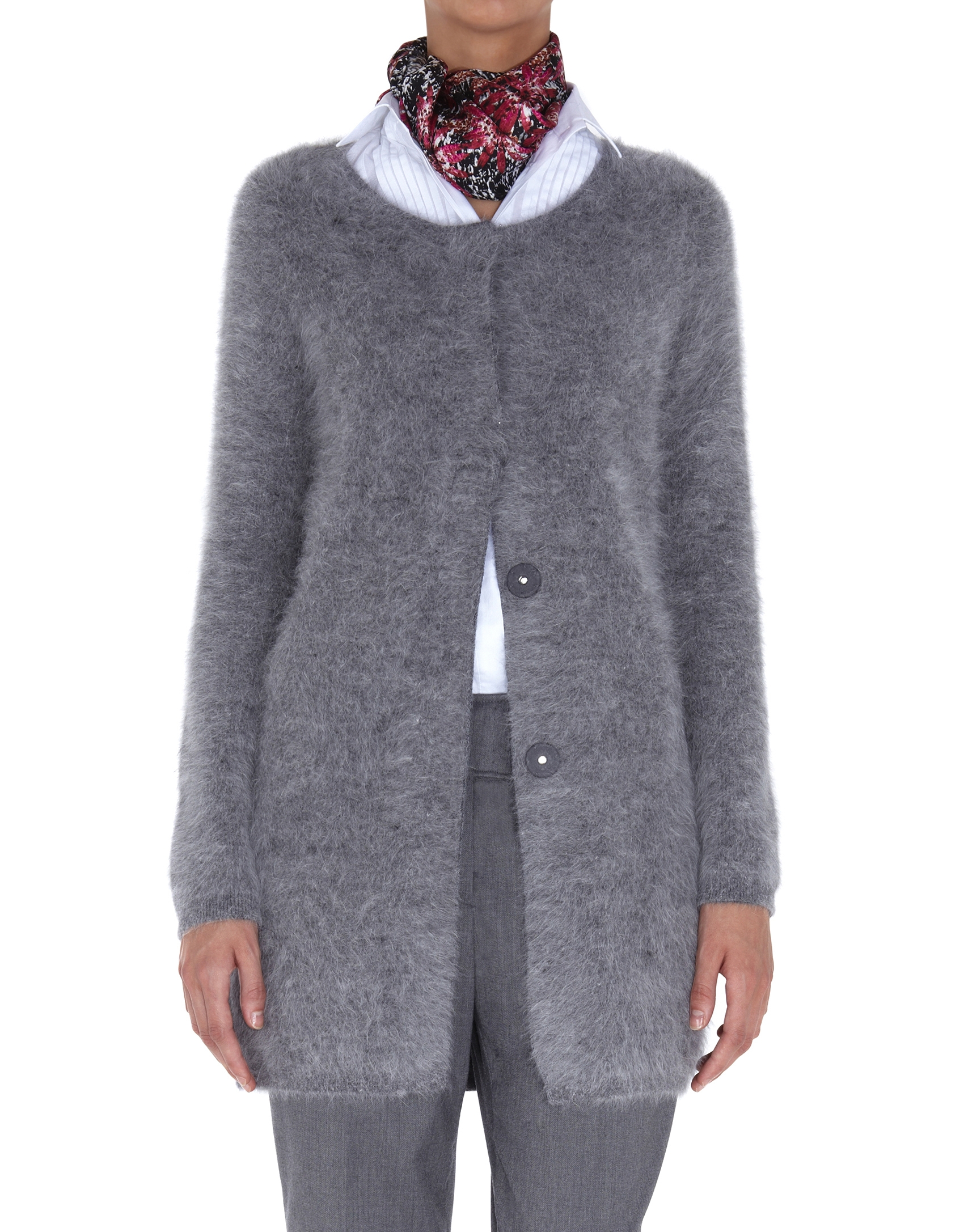 Long gray angora jacket