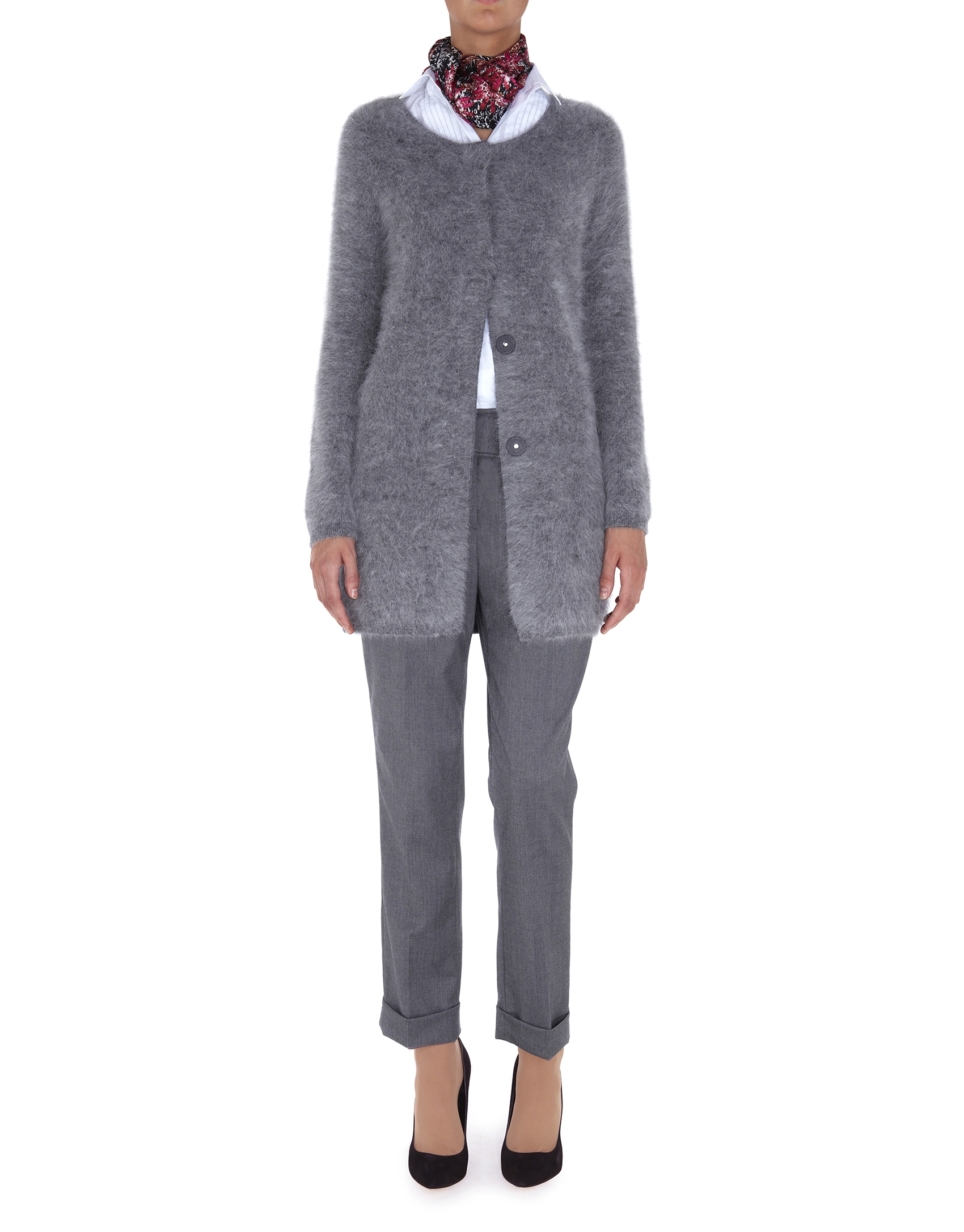 Long gray angora jacket