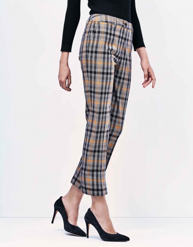 Brown checked pants - Pants - Woman | Roberto Verino