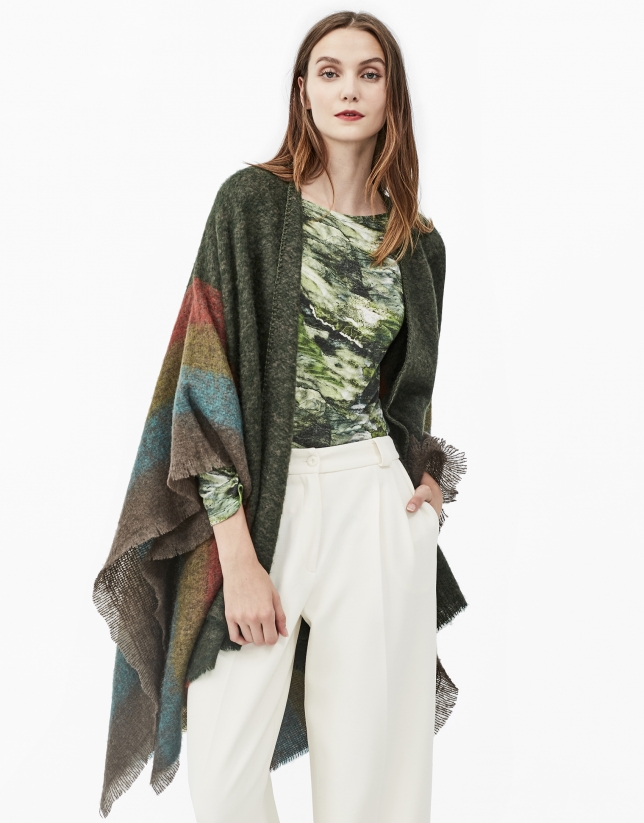 Capa cuadros verde - Accesorios Mujer | Roberto Verino