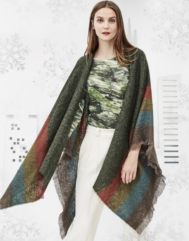 Capa cuadros verde - Accesorios Mujer | Roberto Verino