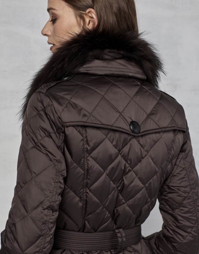 Trench acolchado marrón - Mujer - OI2017 | Roberto Verino