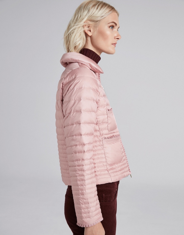 Short pink down jacket - Woman - AW2018 | Roberto Verino