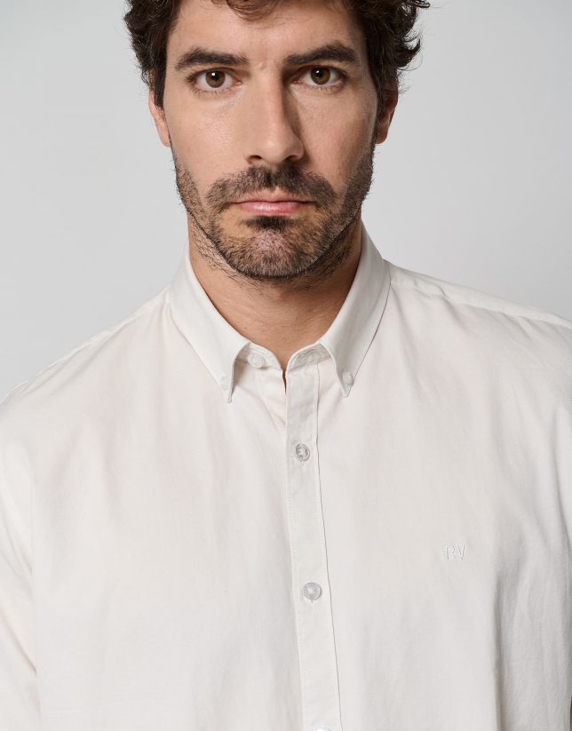 Camisa sport regular tintada blanco roto | Roberto Verino